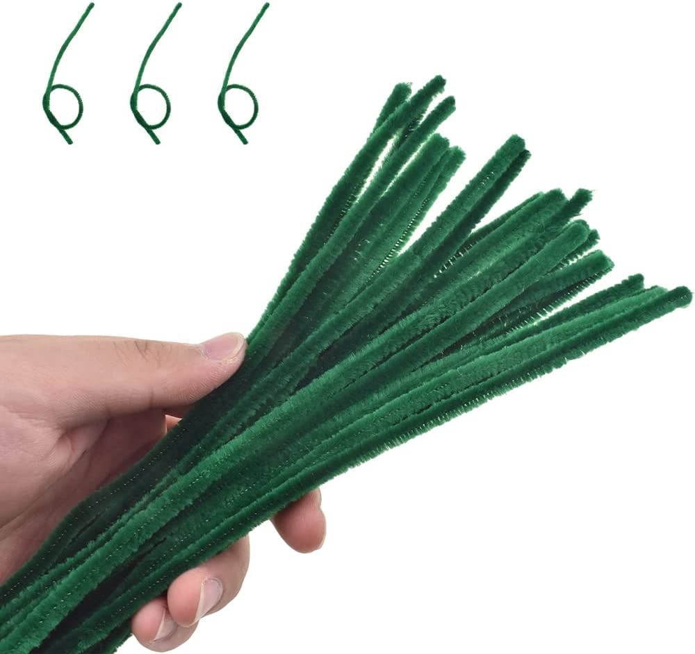 12inches*6mm Green 70PCs Pipe Cleaner Craft Chenille Stem Extra Long ...