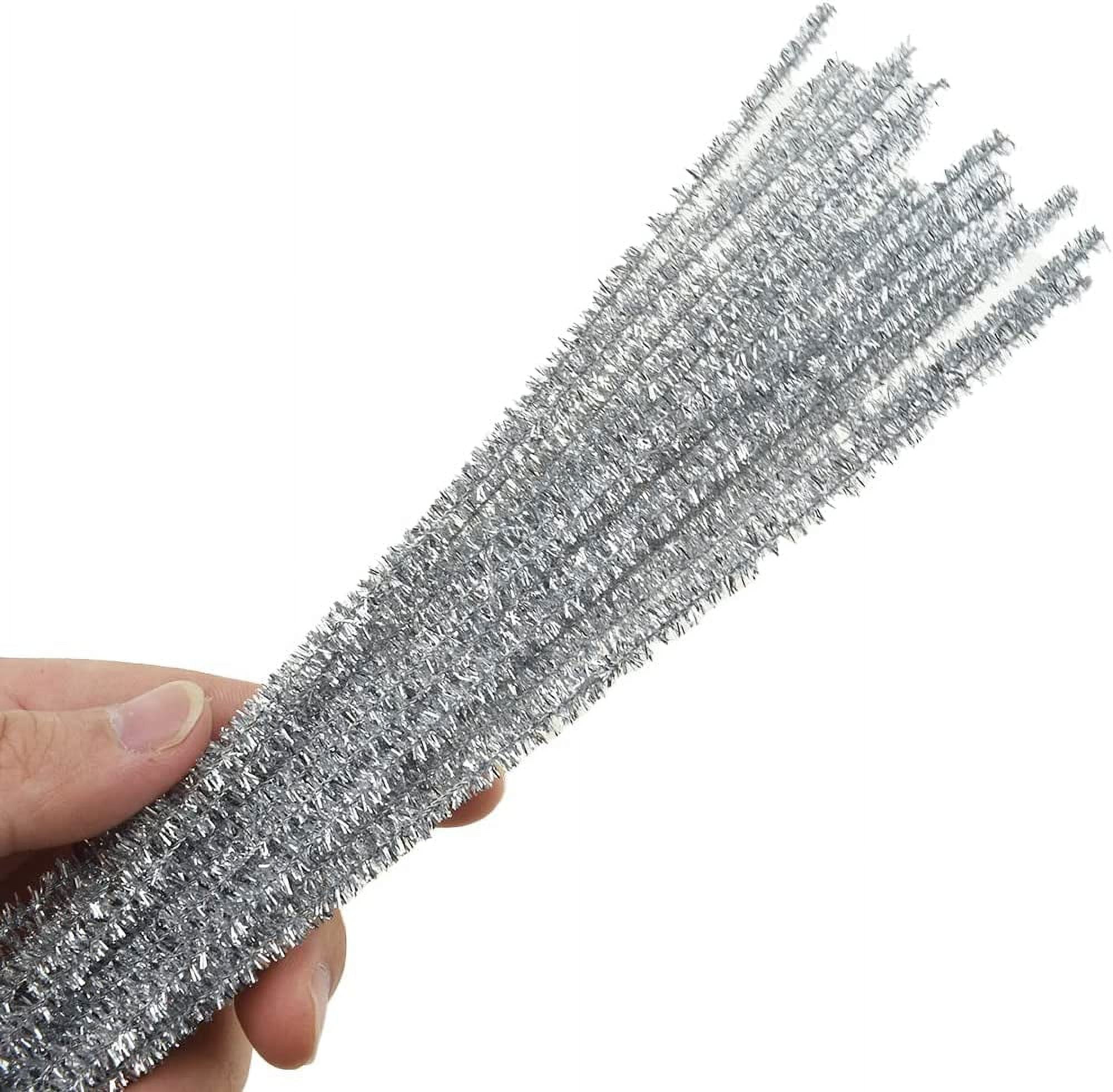 12inches*6mm Silver 70PCs Pipe Cleaner Craft Chenille Stem Extra Long ...