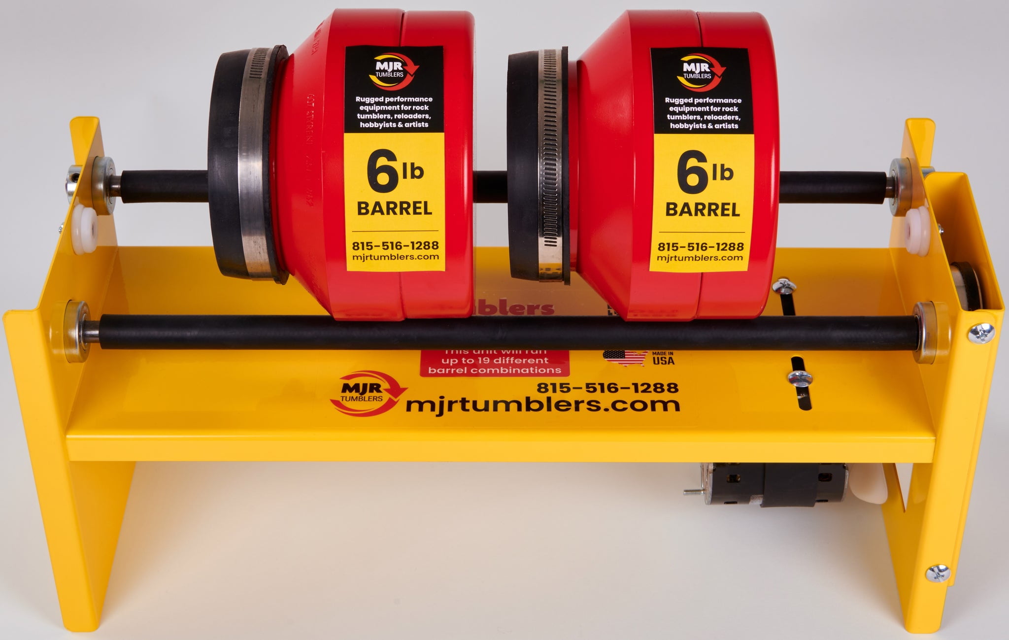 12lb, Double 6lb Barrel, Large Base Rotary Rock Tumbler MJR TUMBLERS ...