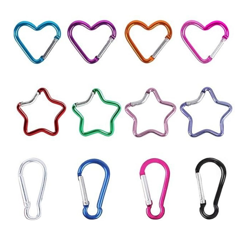 12lots High Strengths Carabiner Rusts Resistant Aluminum Hook Keychains ...