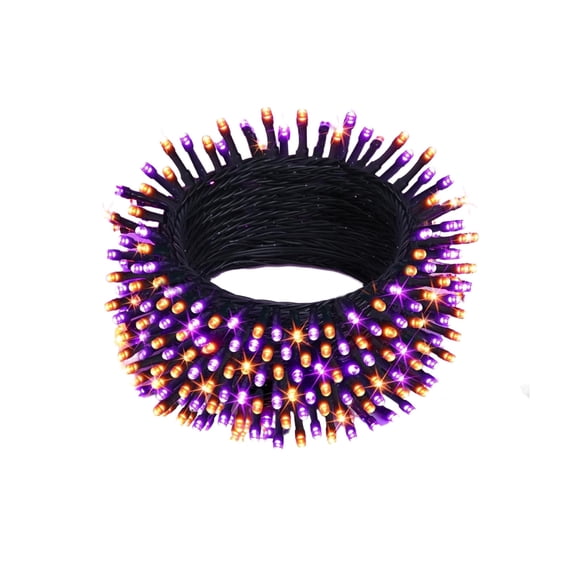 12m100 LED Orange Purple Halloween String Lights 8 Lighting Modes Flash ...