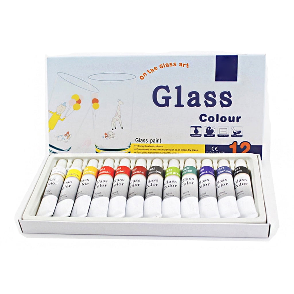 12ml 12-Color Glass Paint Set, Acrylic Hand Painted Pigments, Drawing ...