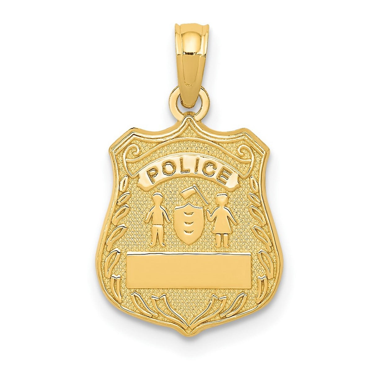 12mm 10k Solid Yellow Gold Police Badge Pendant Necklace-Pendant for ...
