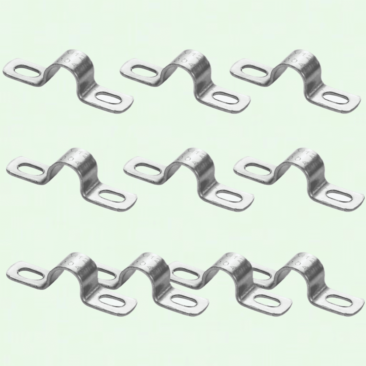 12mm 2 Hole Heavy Duty U-Tube Strap Clamp, 10PCS, Stainless Steel-304 ...