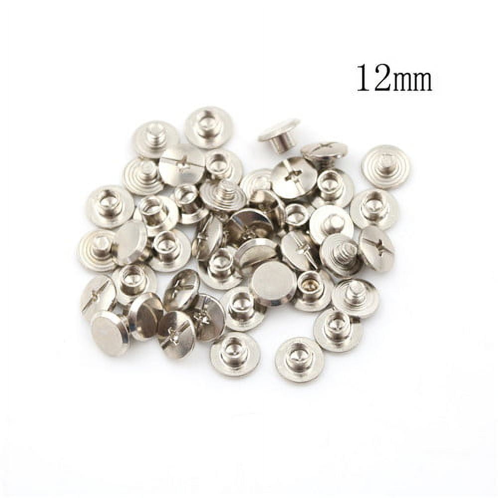 (12mm) 20PCS New Nickel Binding Chicago Screws Nail Rivets Album Craft ...