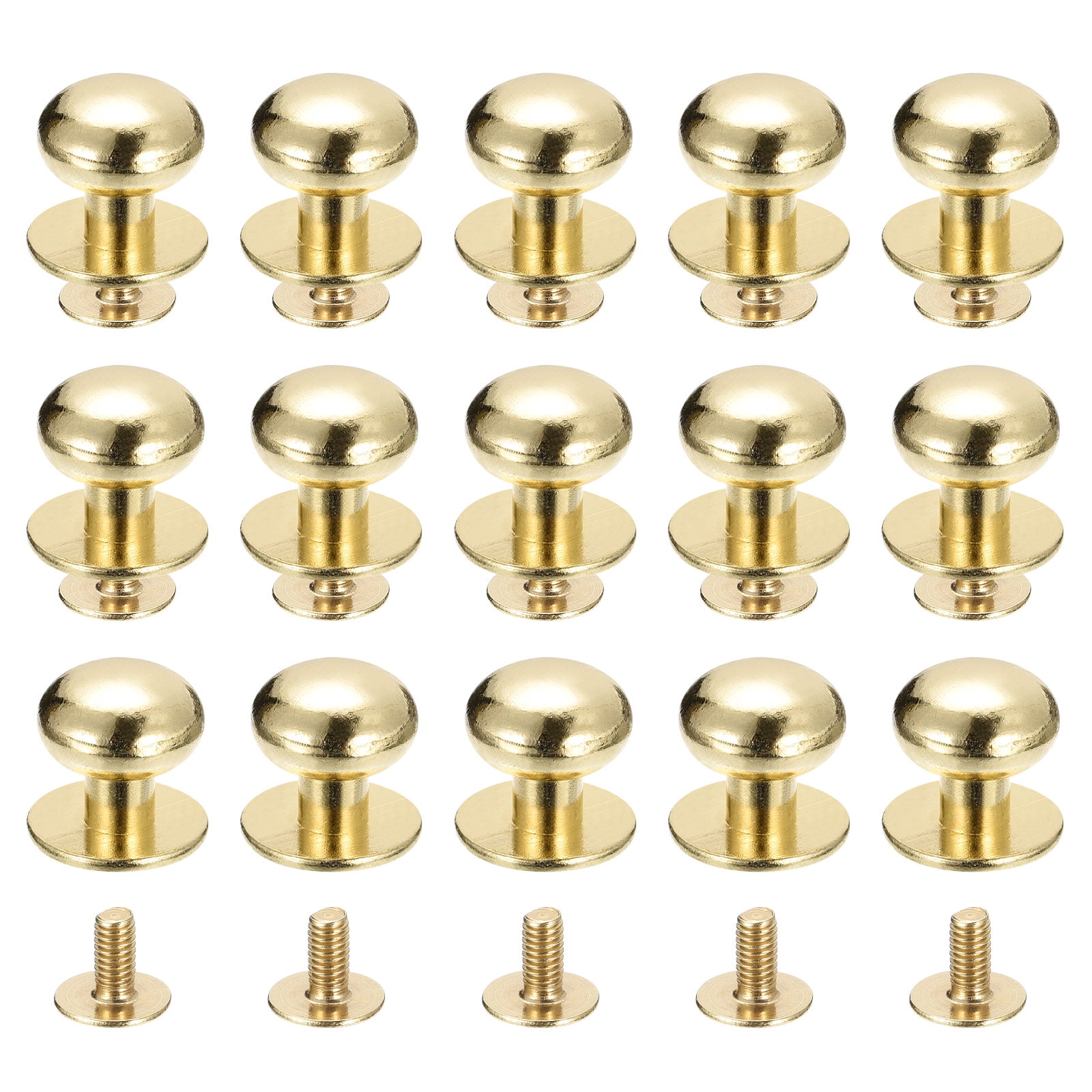 12mm Ball Head Stud Rivets Screw Back, 15Pack Round Head Button Nipple ...