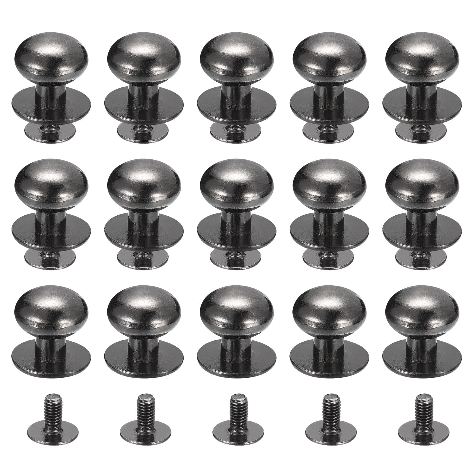 12mm Ball Head Stud Rivets Screw Back, 15Pack Round Head Button Nipple ...