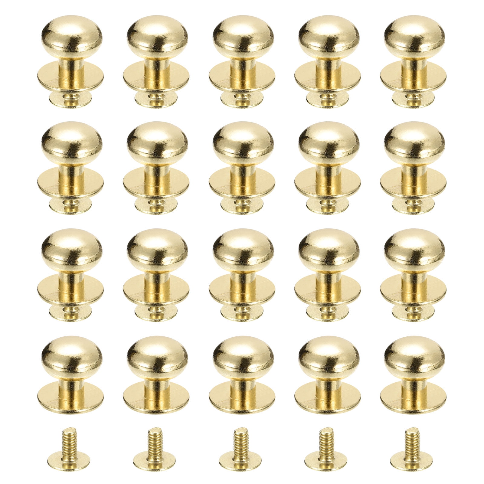 12mm Ball Head Stud Rivets Screw Back, 20Pack Round Head Button Nipple ...