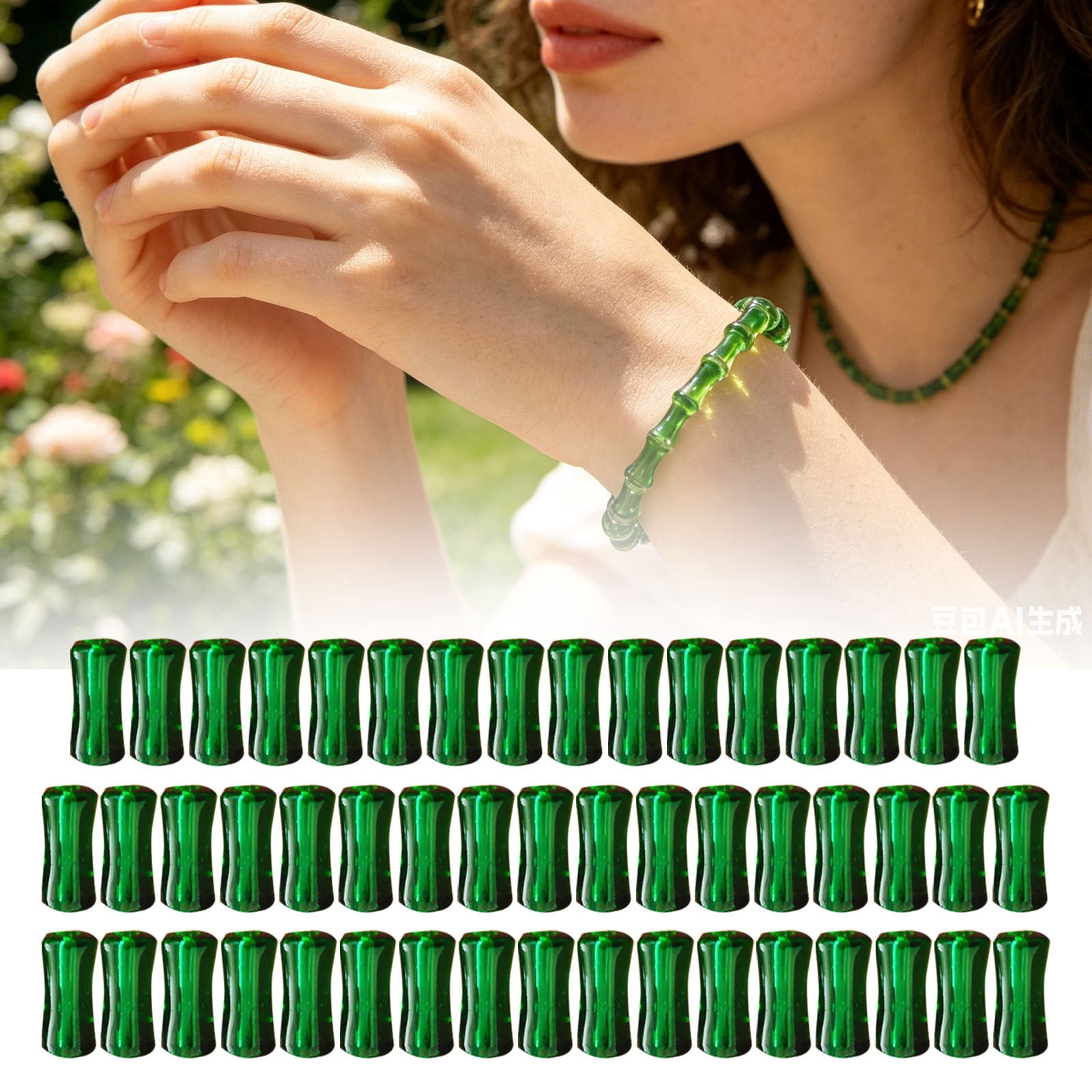 12mm Bamboo Tube Bead, 1PC Smooth Polished Flat Cylinder Bead for DIY ...