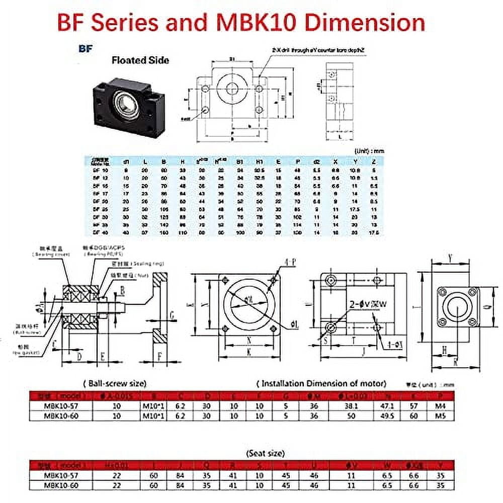 12mm CNC Ballscrew Kit SFU1204 RM1204 Anti-Backlash Ball Screw, L 29.13 ...