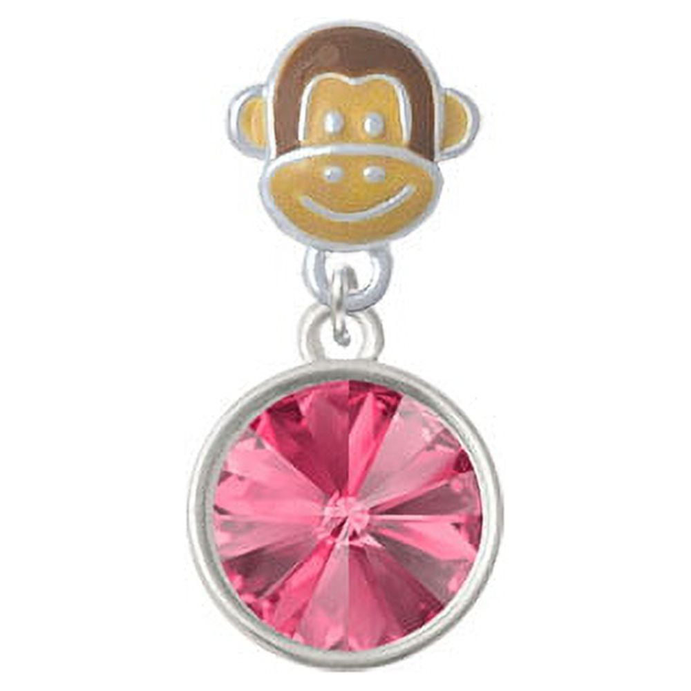 12mm Crystal Rivoli - Hot Pink - Monkey Face Charm Bead - Walmart.com