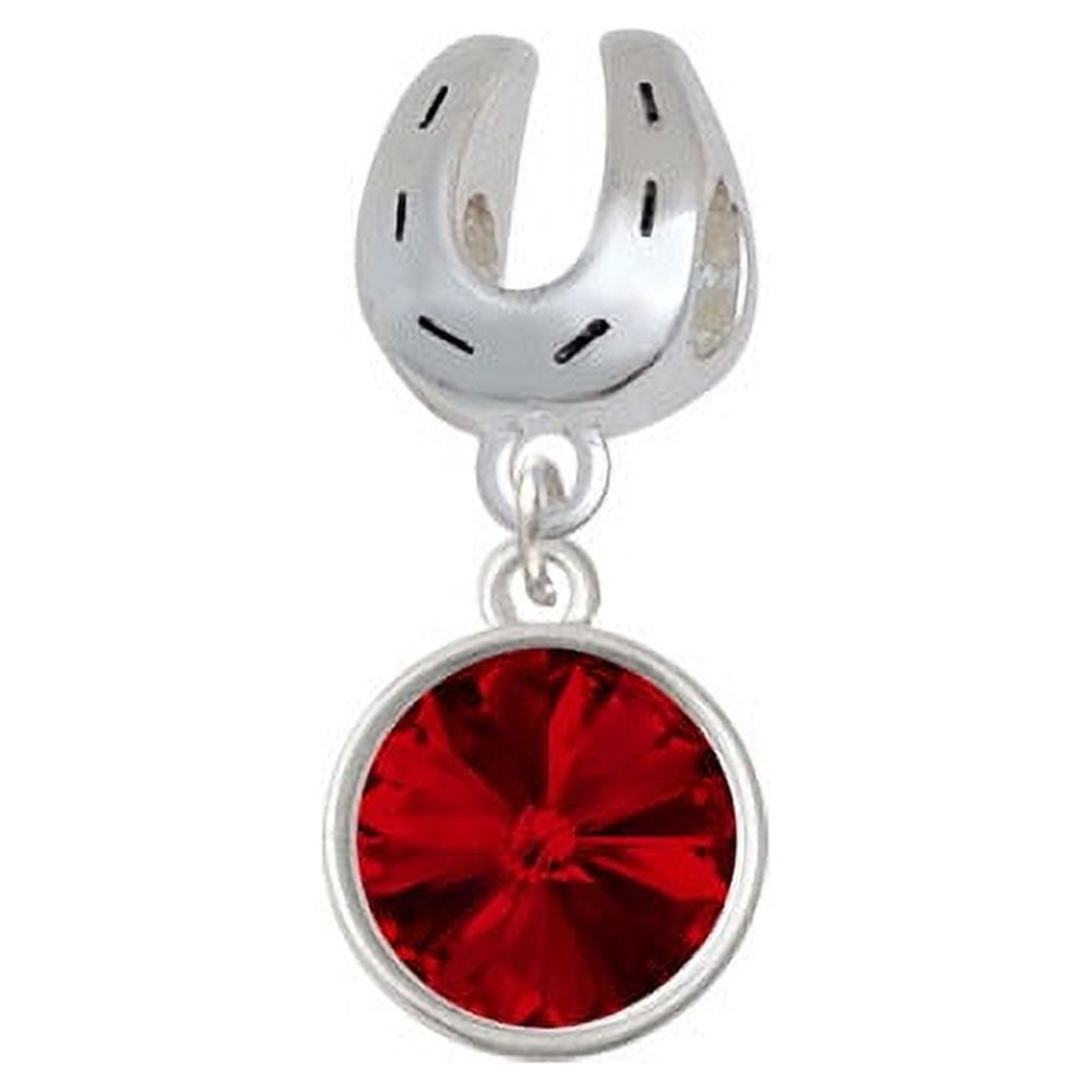 12mm Crystal Rivoli - Maroon - Horseshoe Charm Bead - Walmart.com