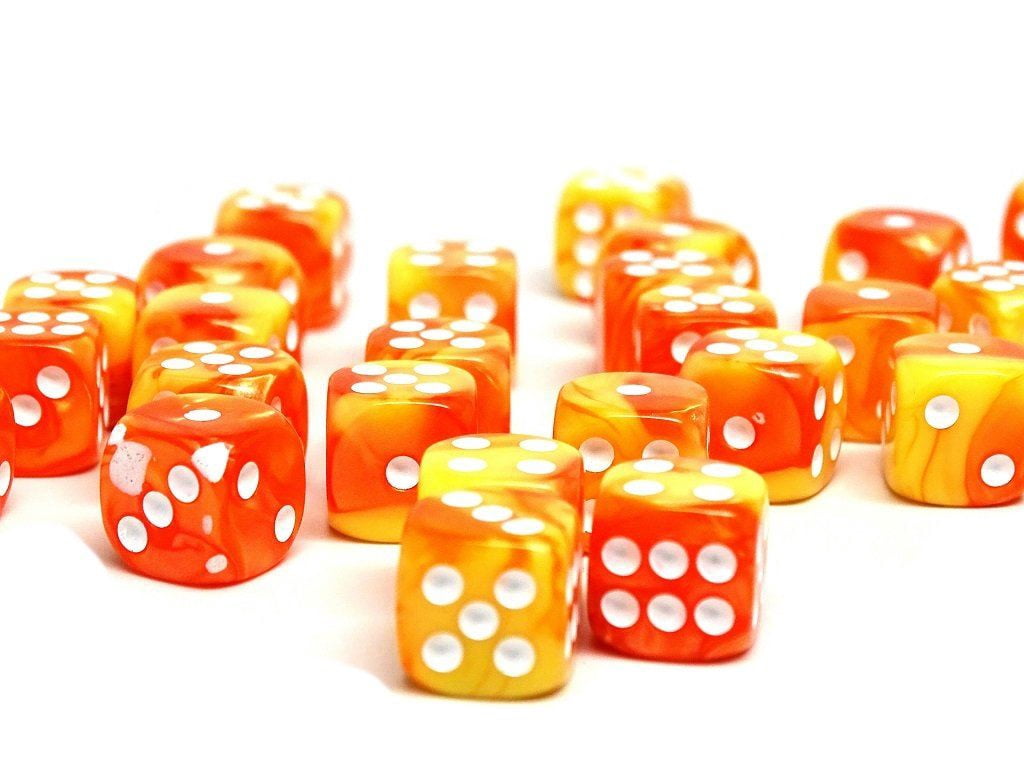 12mm D6 Dice - Blazing Sun - 25 Count Bag - Walmart.com