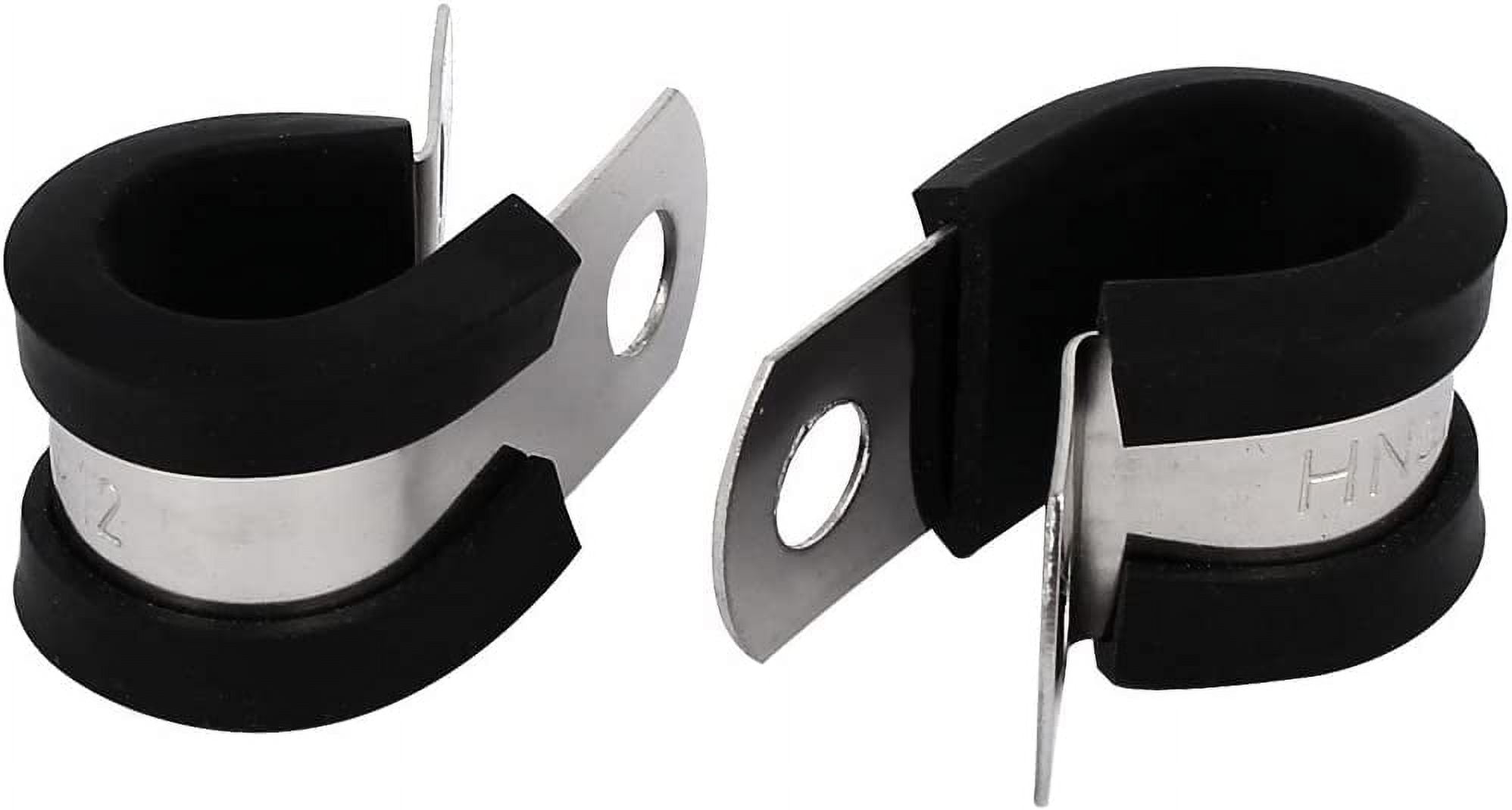 12mm Dia Clamps EPDM Rubber Lined P Clips Cable Hose Pipe Clamps Strap ...