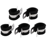 12mm Dia EPDM Rubber Lined P Clips Cable Hose Pipe Clamps Holder 5pcs ...
