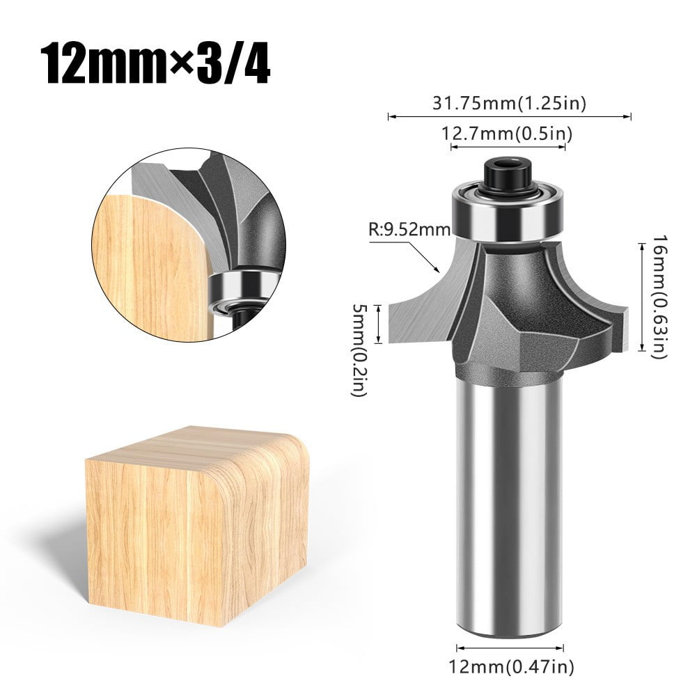 12mm Handle Fillet Cutter Chamfering Milling Cutter With Bearing Drill ...