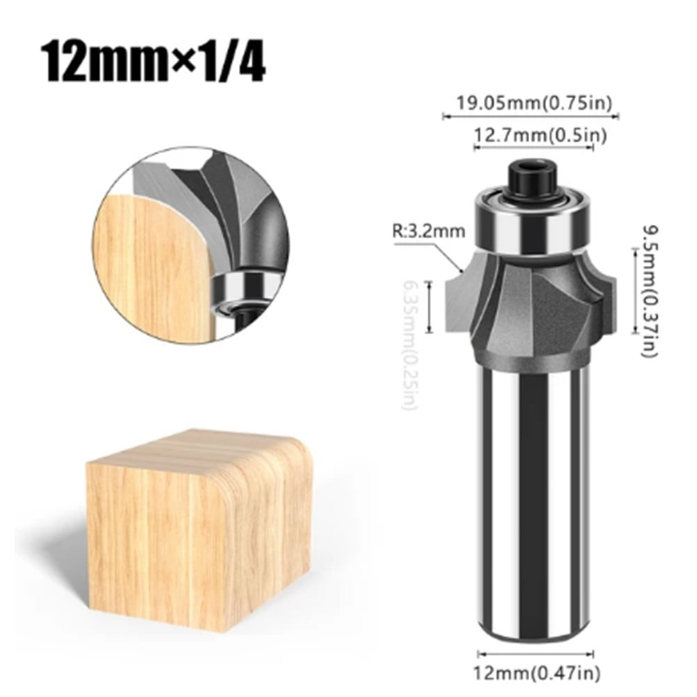 12mm Handle Fillet Cutter Chamfering Milling Cutter with Bearing Drill ...