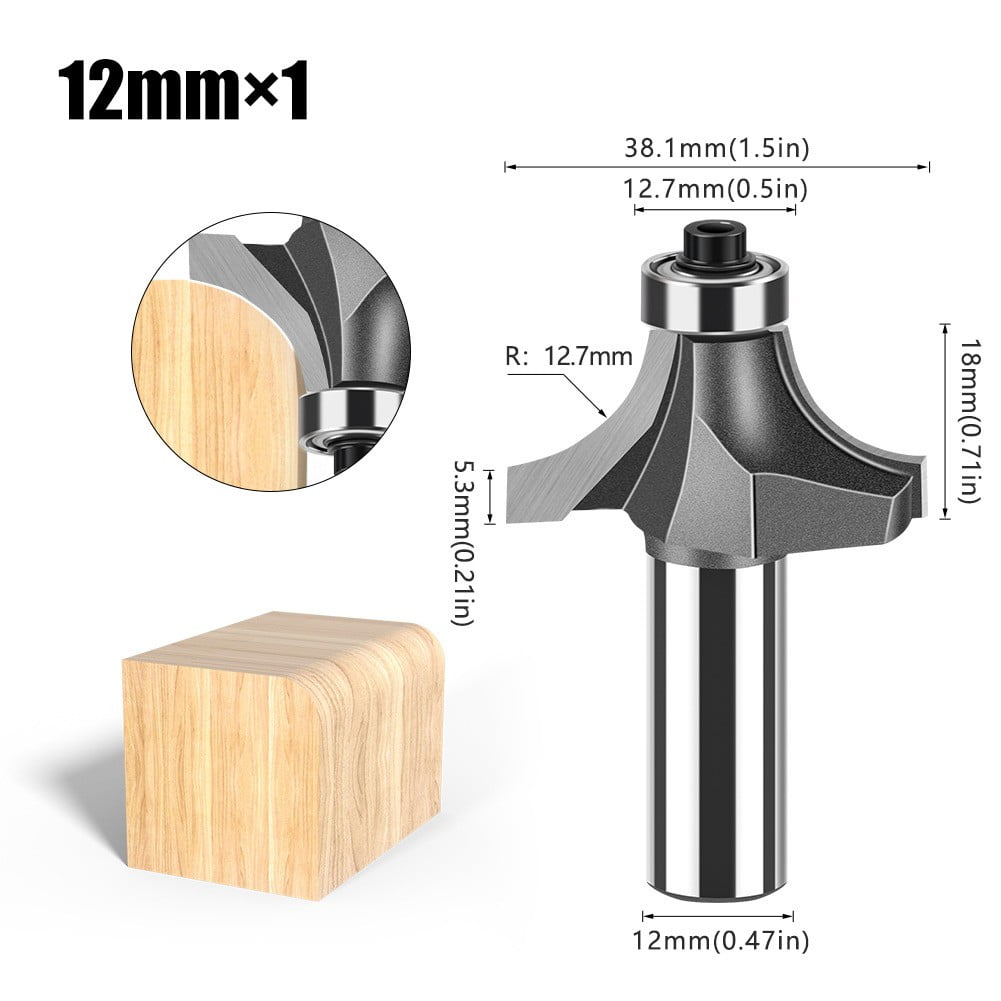 12mm Handle Fillet Cutter Chamfering Milling Cutter with Bearing Drill ...