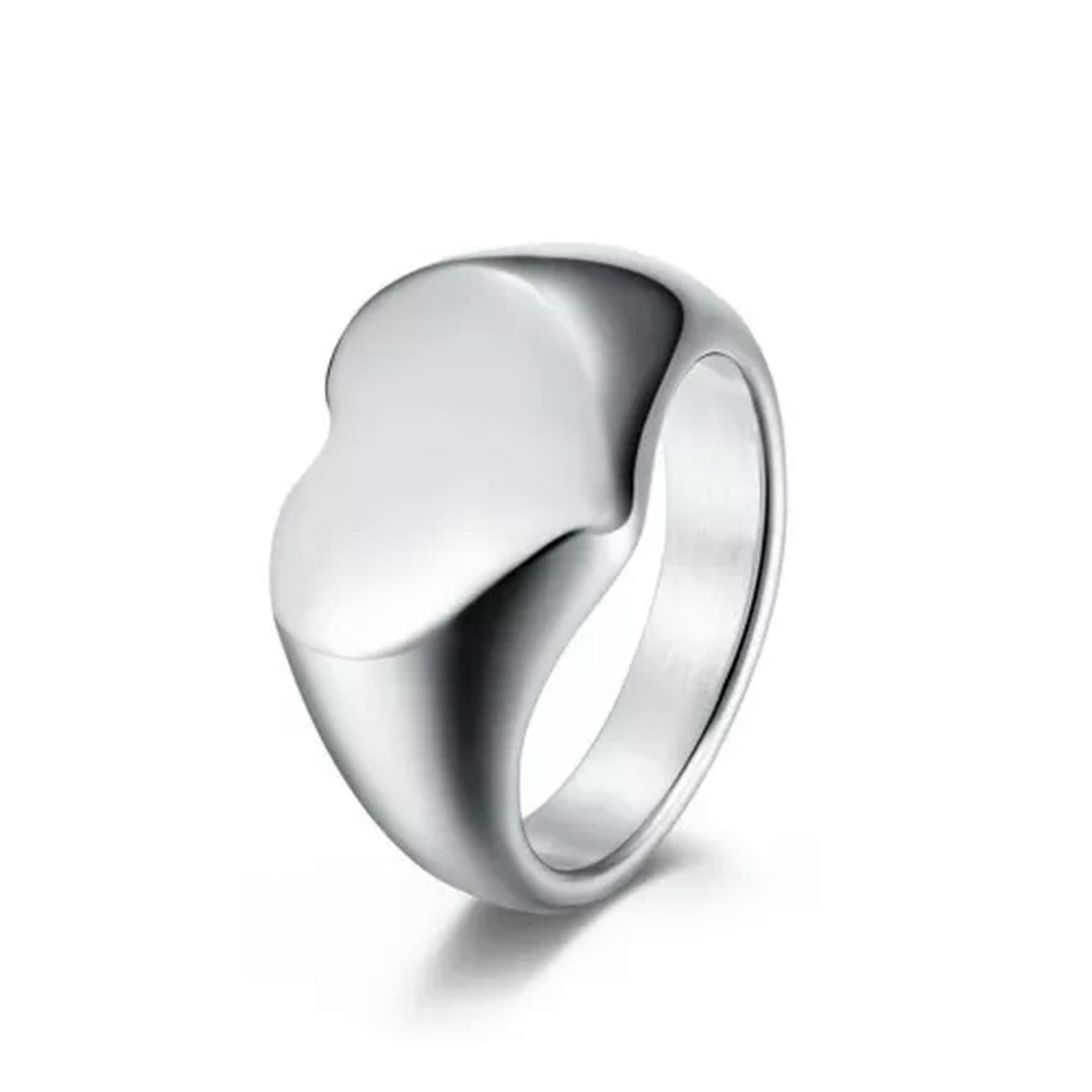 12mm Heart Bands Women's 18K Gold Silver Stainless Steel Wedding Ring ...