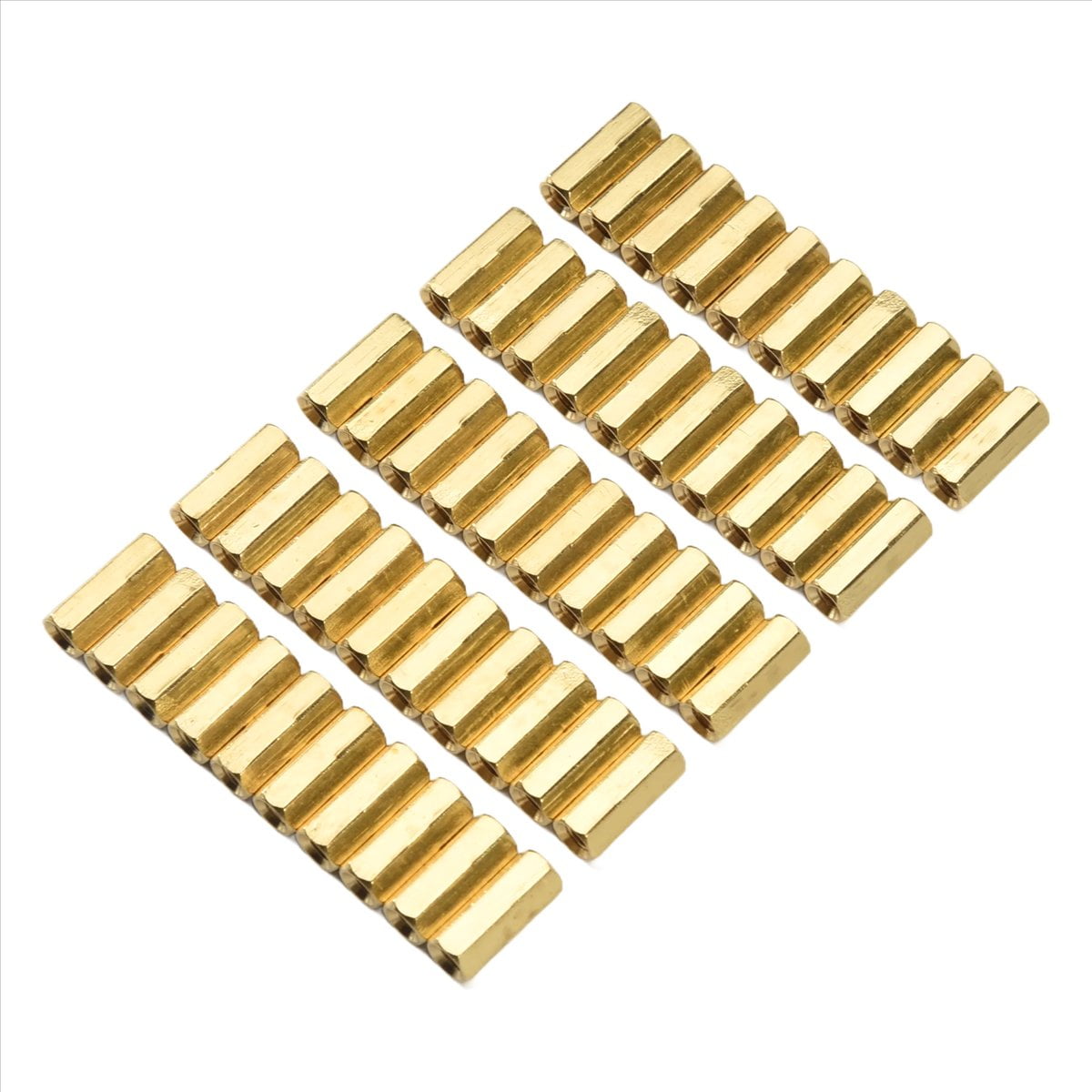 12mm Long Metal Hexagonal M3 Female Thread PCB Standoff Spacers 50 Pcs ...
