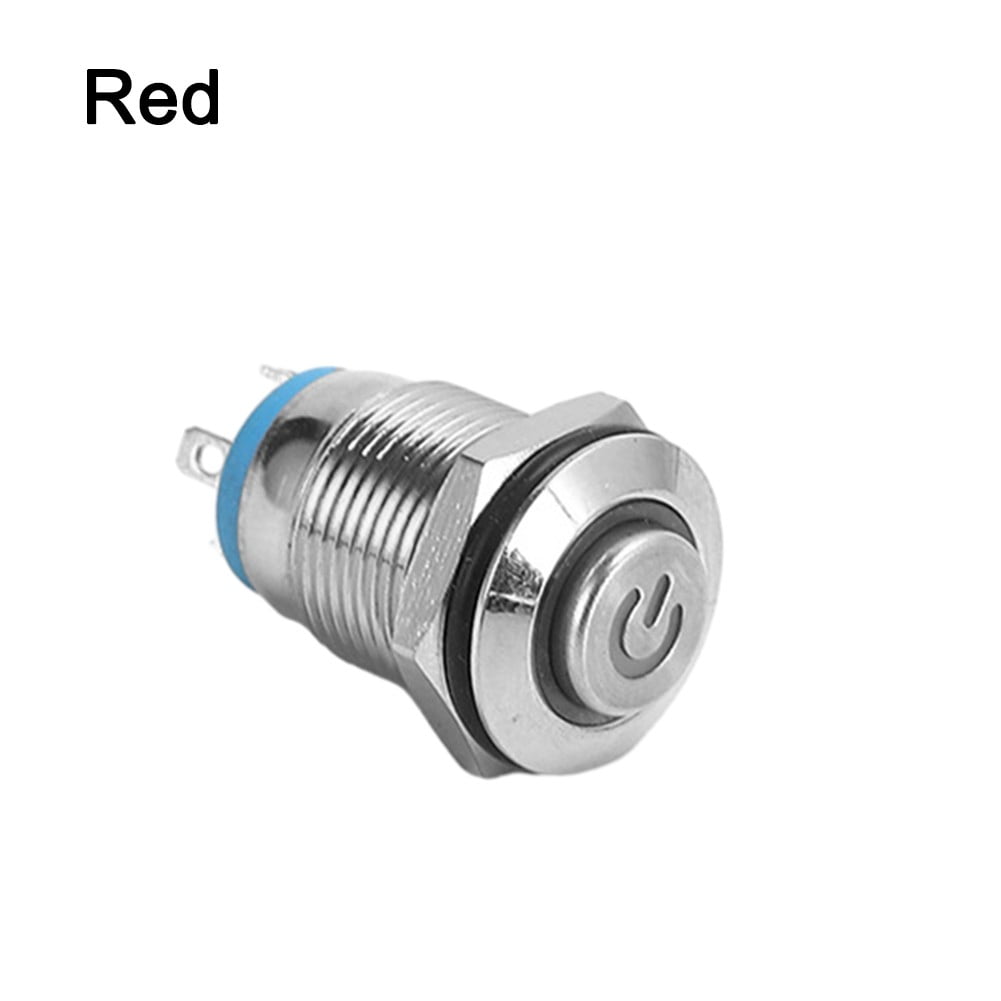 12mm Metal Push Button Switch Power Button Waterproof Flat LED Light ...