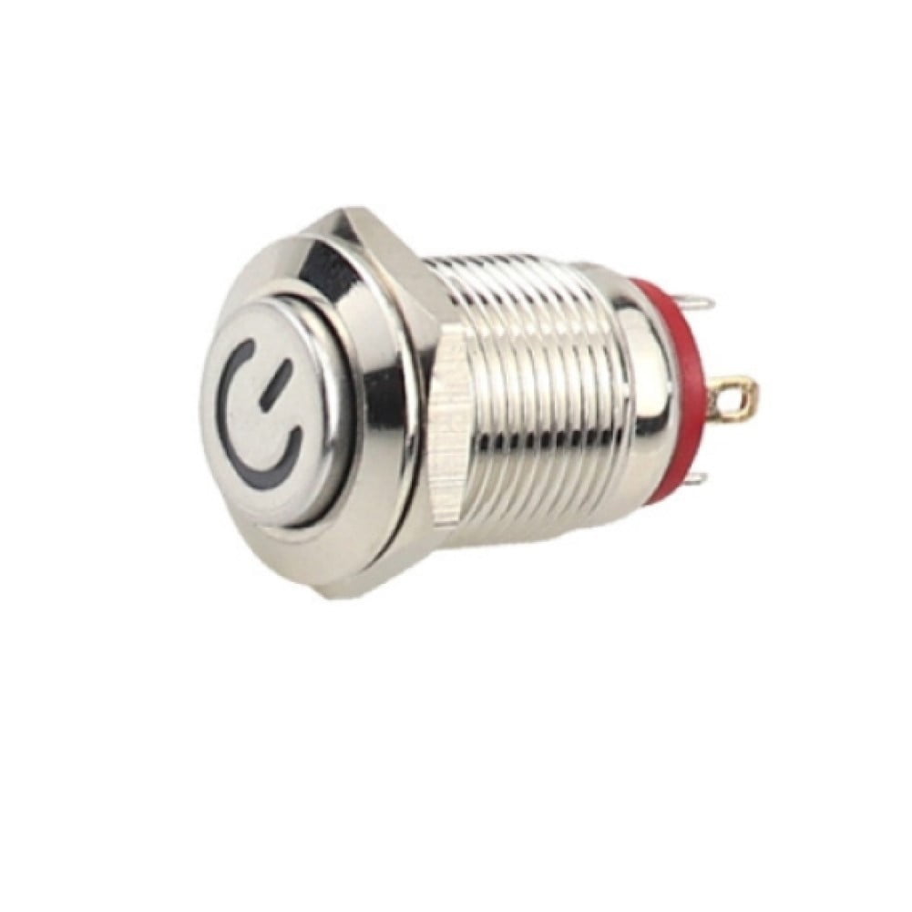 12mm Metal Push Button Switch Power Button Waterproof Flat LED Light ...