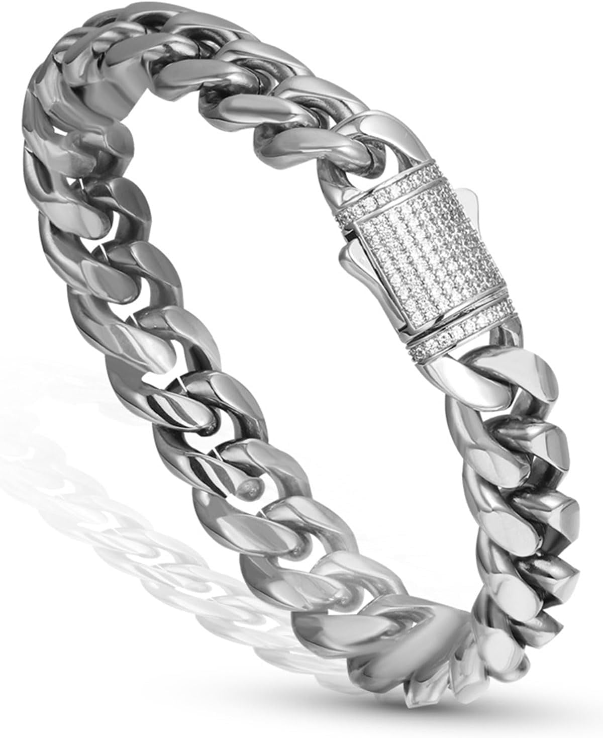 12mm Miami Cuban Link Bracelet 14K REAL Gold Plated Hypoallergenic ...