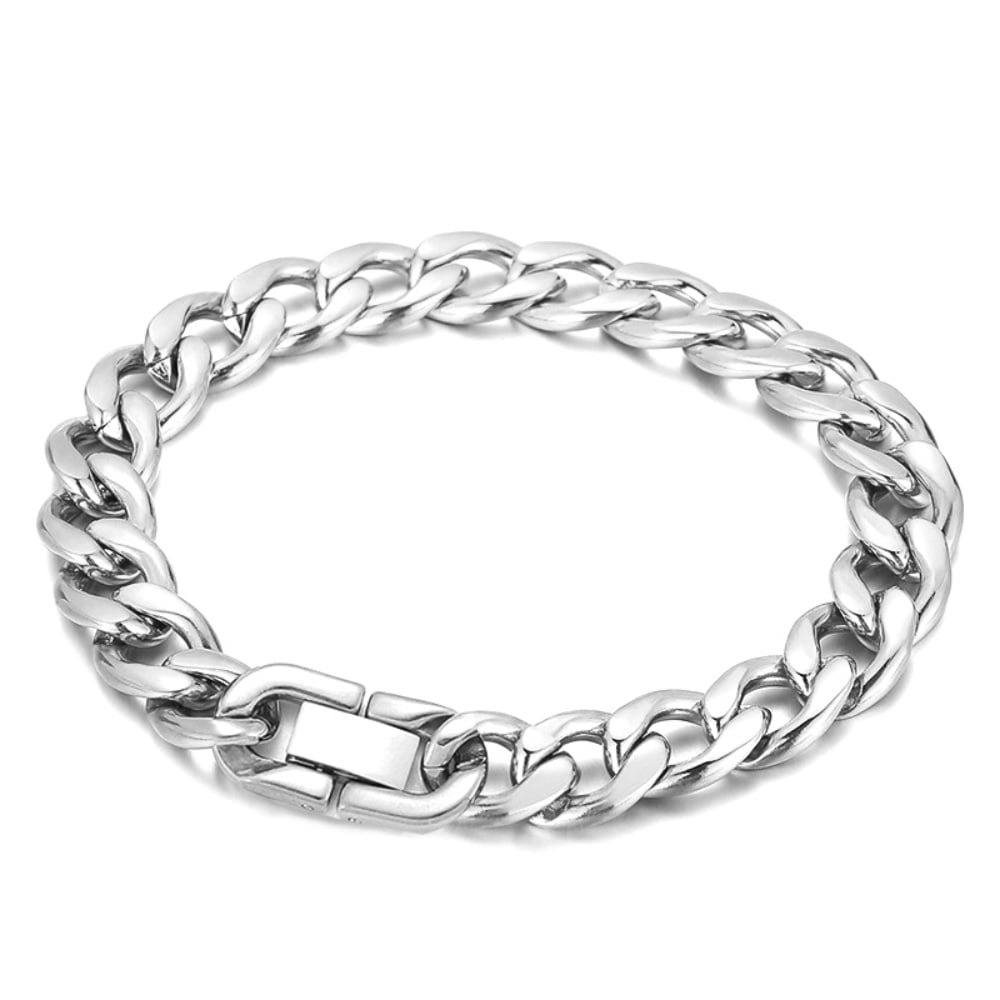 12mm New Hip Hop Thick Mens Chain Bracelet Classic 14K White Gold ...
