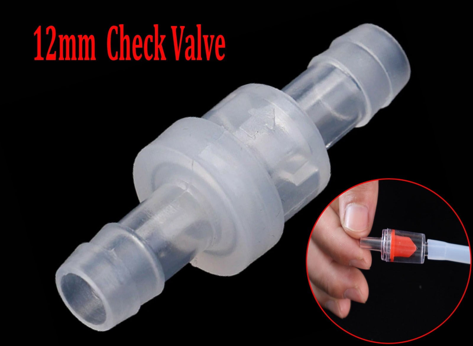 12mm Plastic CLEAR Check Valve Way Non-return Valve Aquarium Water Air ...
