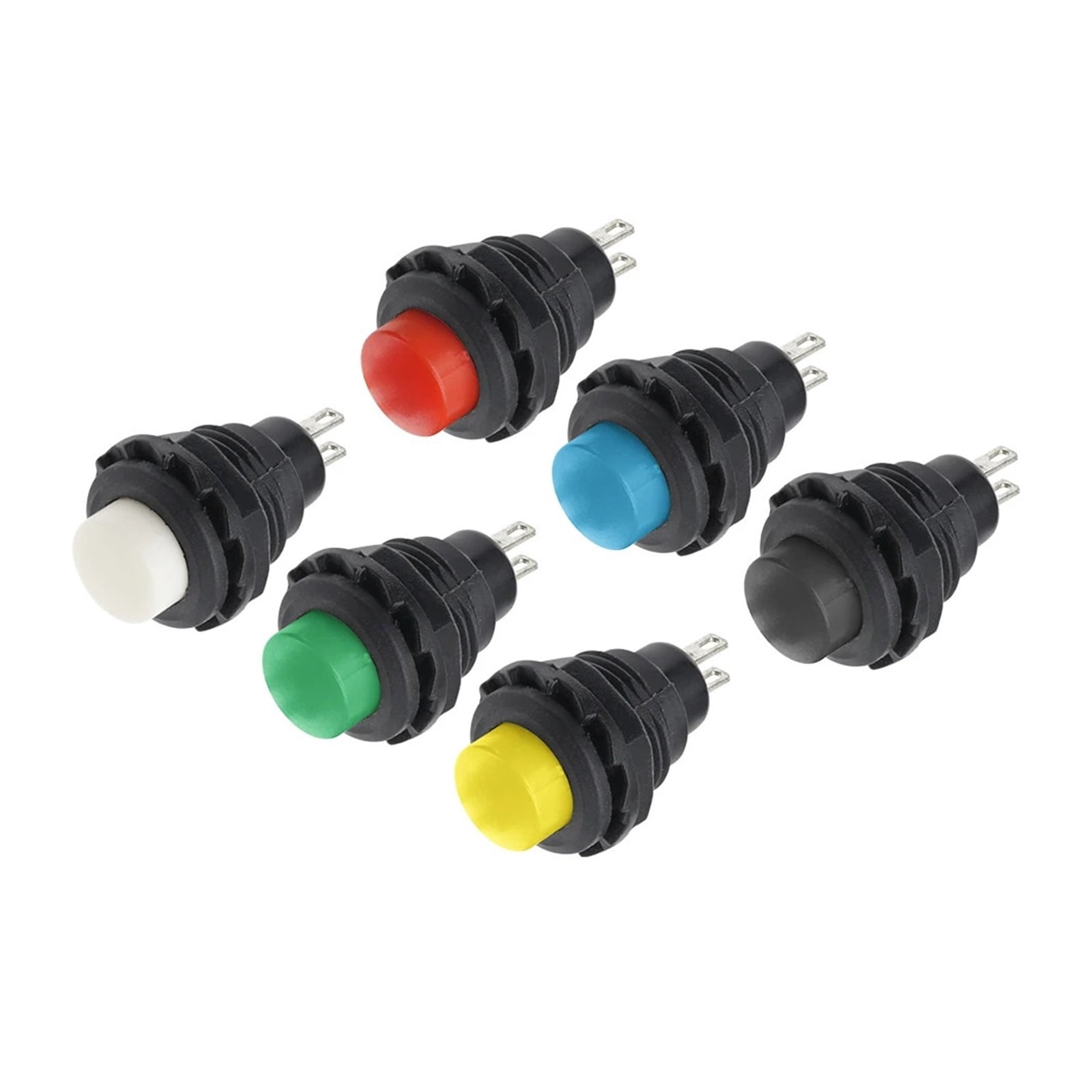 12mm Round Head Self Resetting Lockless Switch 2A 125VAC DS-502 Short ...