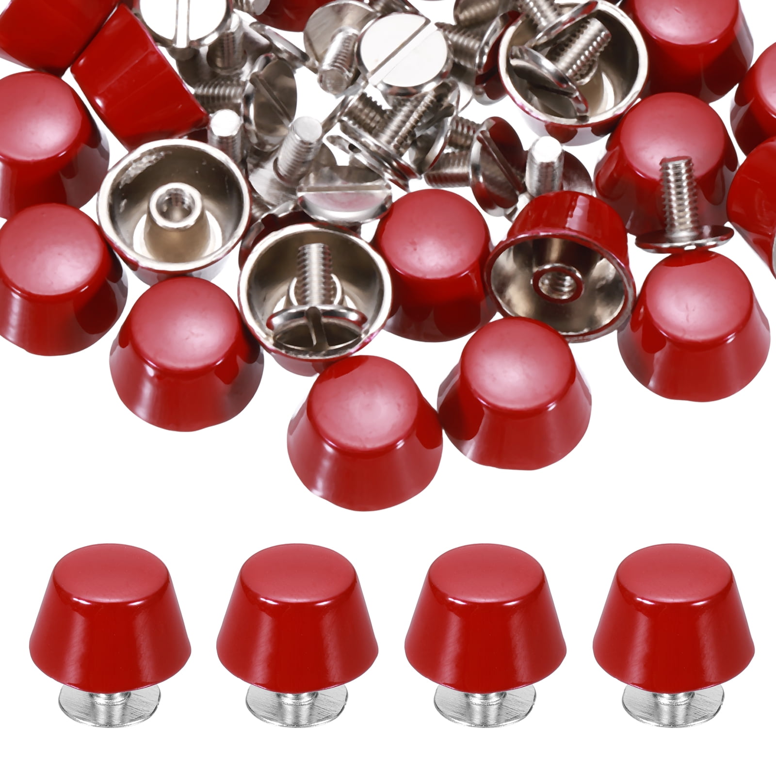 12mm Screw Back Rivets Stud, 25 Sets Purse Handbag Feet Round Flat ...