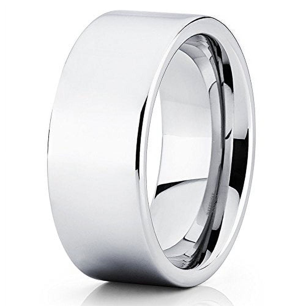 12mm Silver Tungsten Ring Tungsten Carbide Ring Shiny Polish Tungsten ...