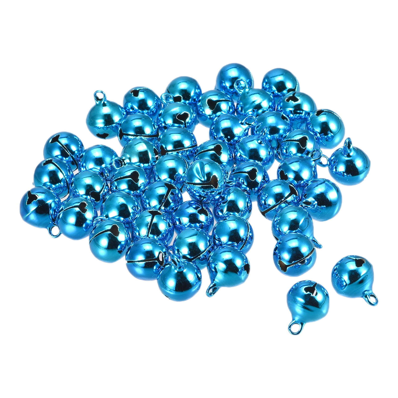 12mm Small Jingle Bells for Craft DIY Christmas Vacuum Plating Blue 48 ...