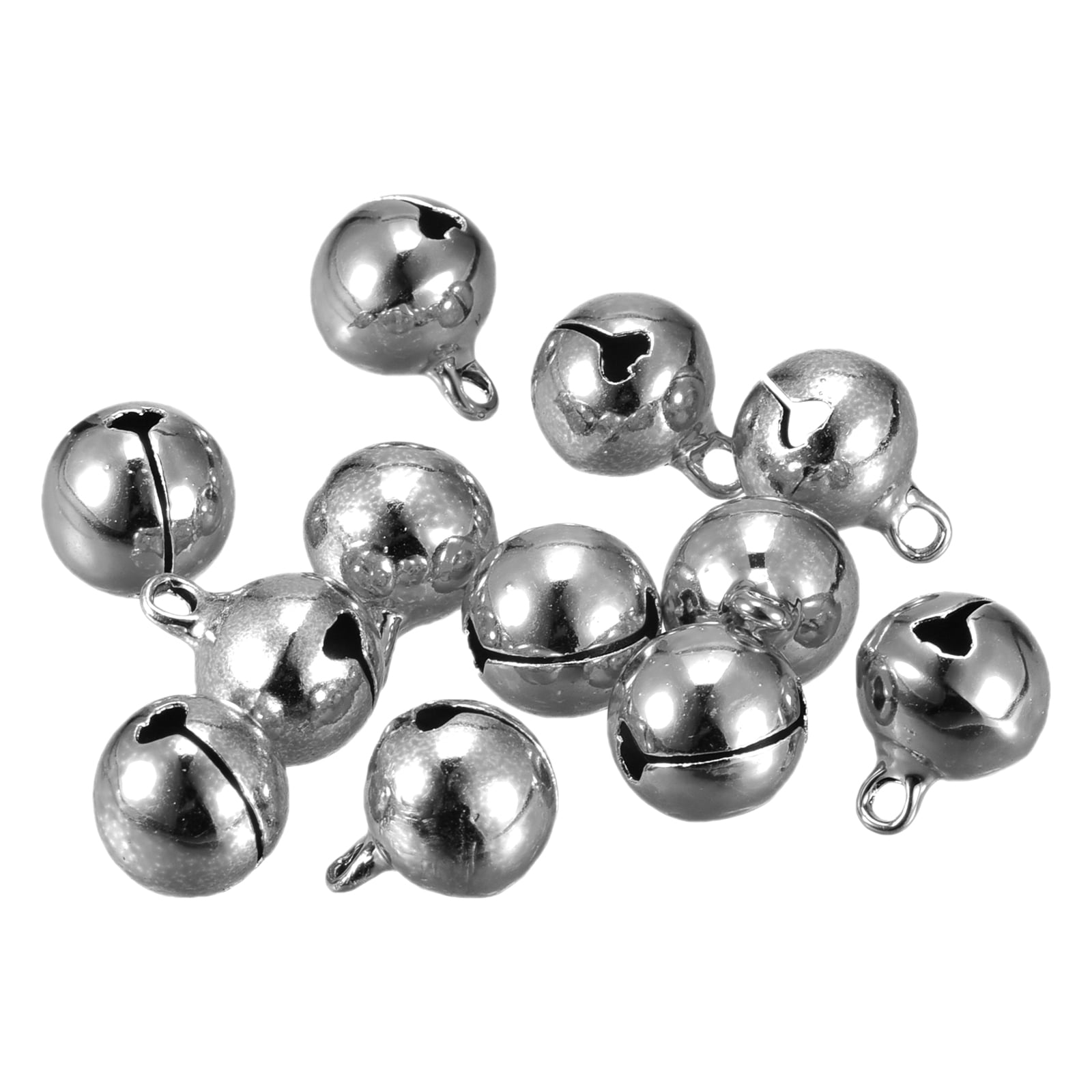 12mm Small Jingle Bells for Craft DIY Christmas Vacuum Plating Silver ...