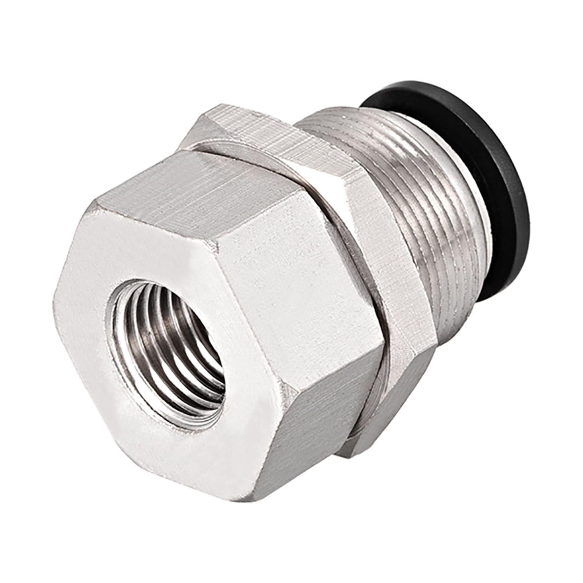 12mm Tube to 1/4 BSPT Push Lock Fittings, Bulkhead Union Brass Nickel ...