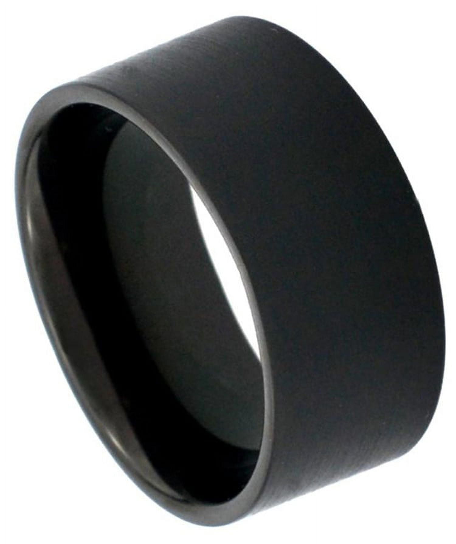12mm Tungsten Carbide Black Enamel Pipe Cut Satin Finish Wedding Band ...
