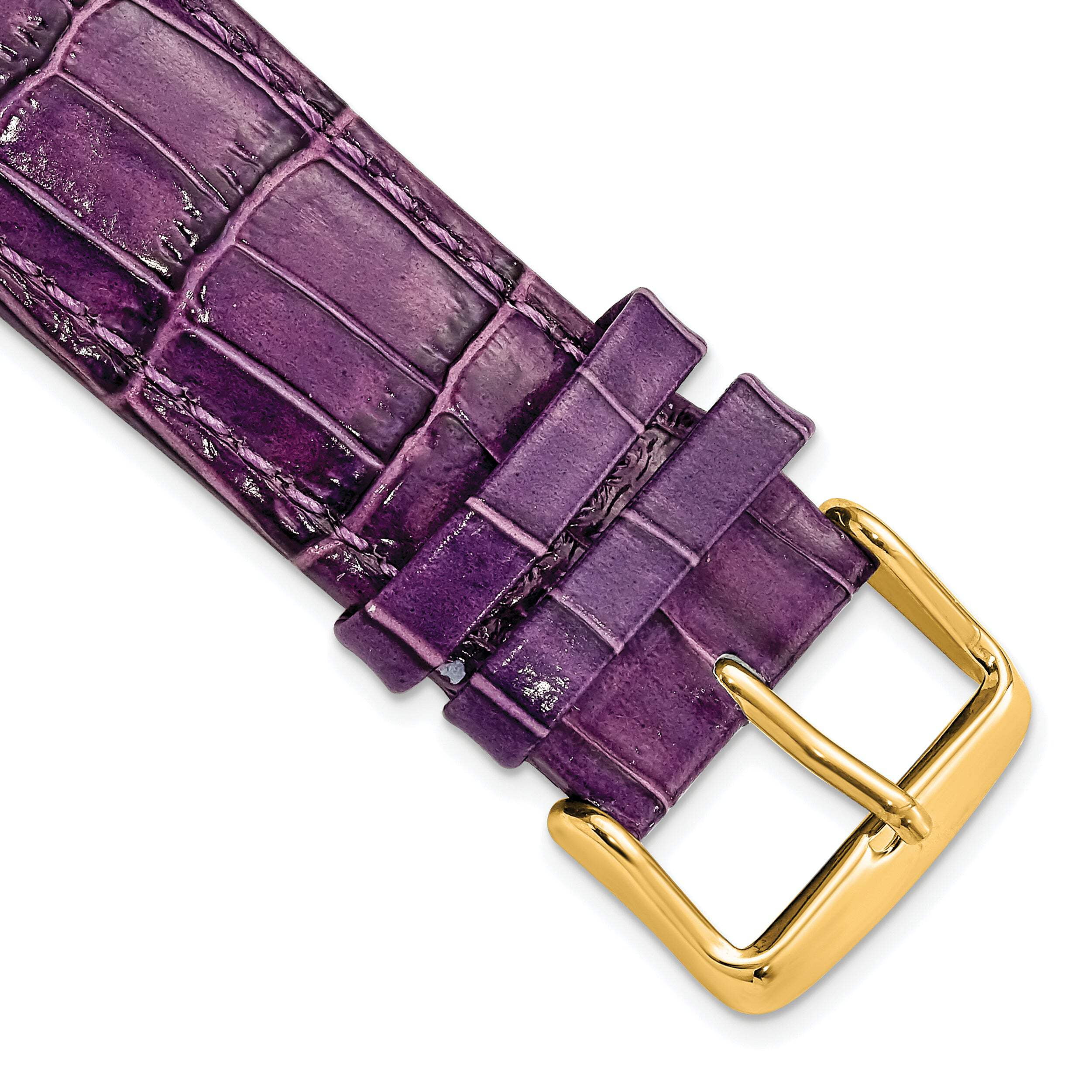 12mm Violet Crocodile Grain Chronograph Leather with Gold-tone Buckle 6 ...