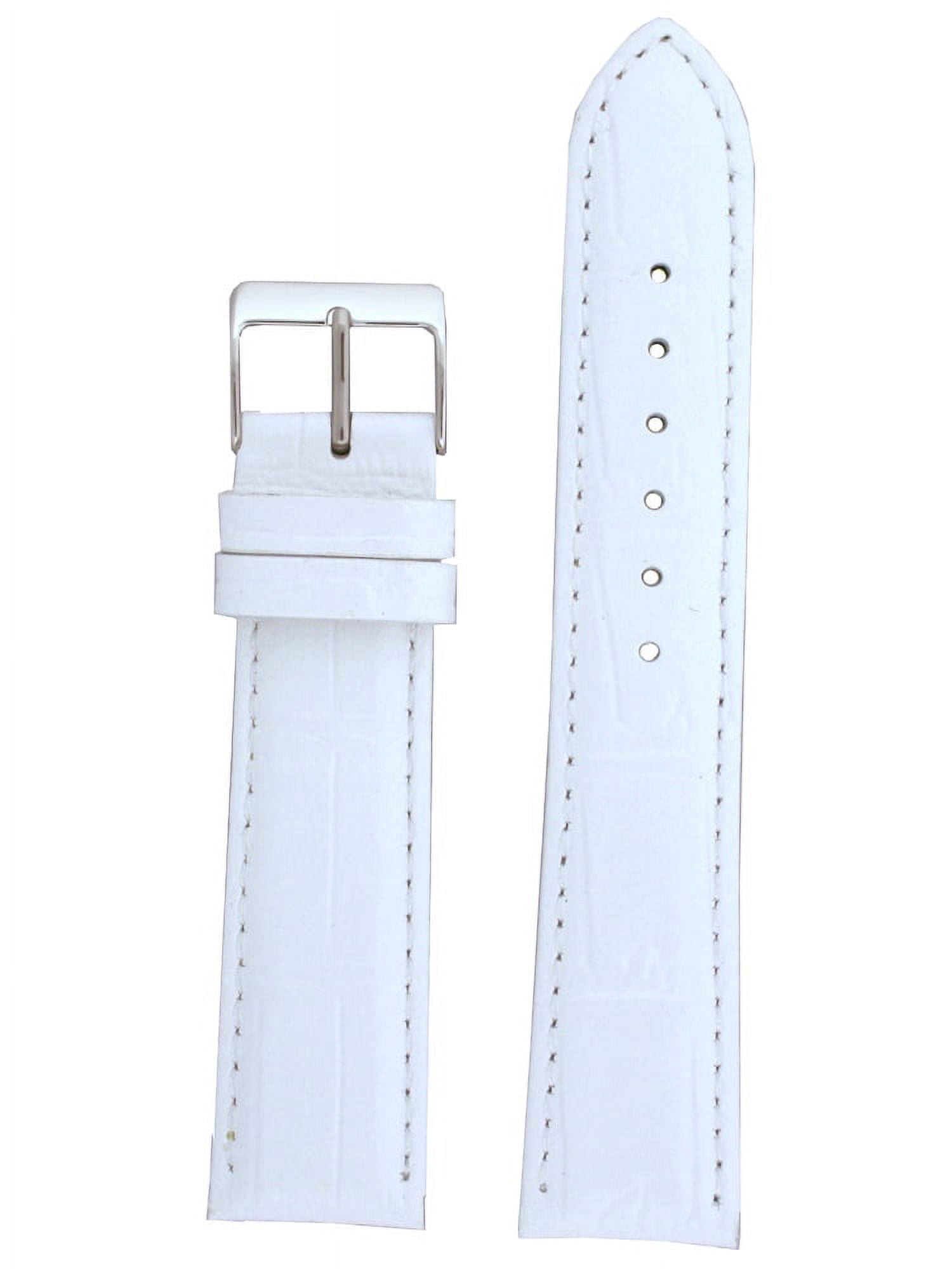 12mm Watch Band White Genuine Leather Crocodile Grain - Walmart.com