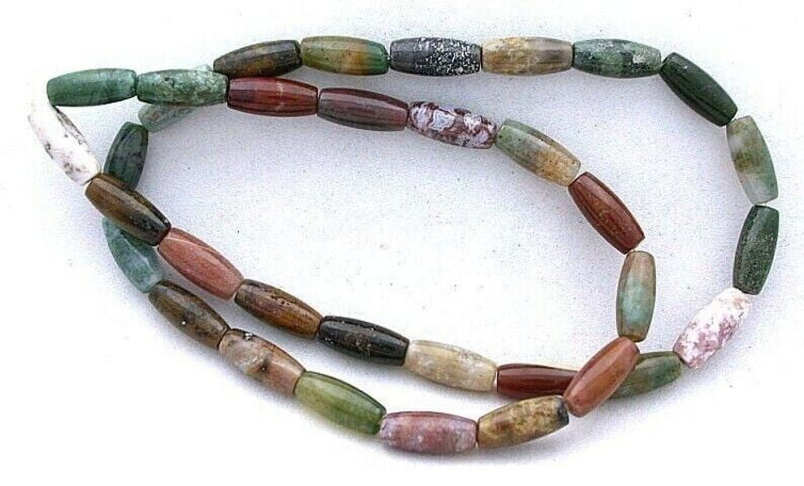 12mm x 5mm Rounded Tube Indian Agate Gem Bead 15 Inch Strand IAB8OTH ...