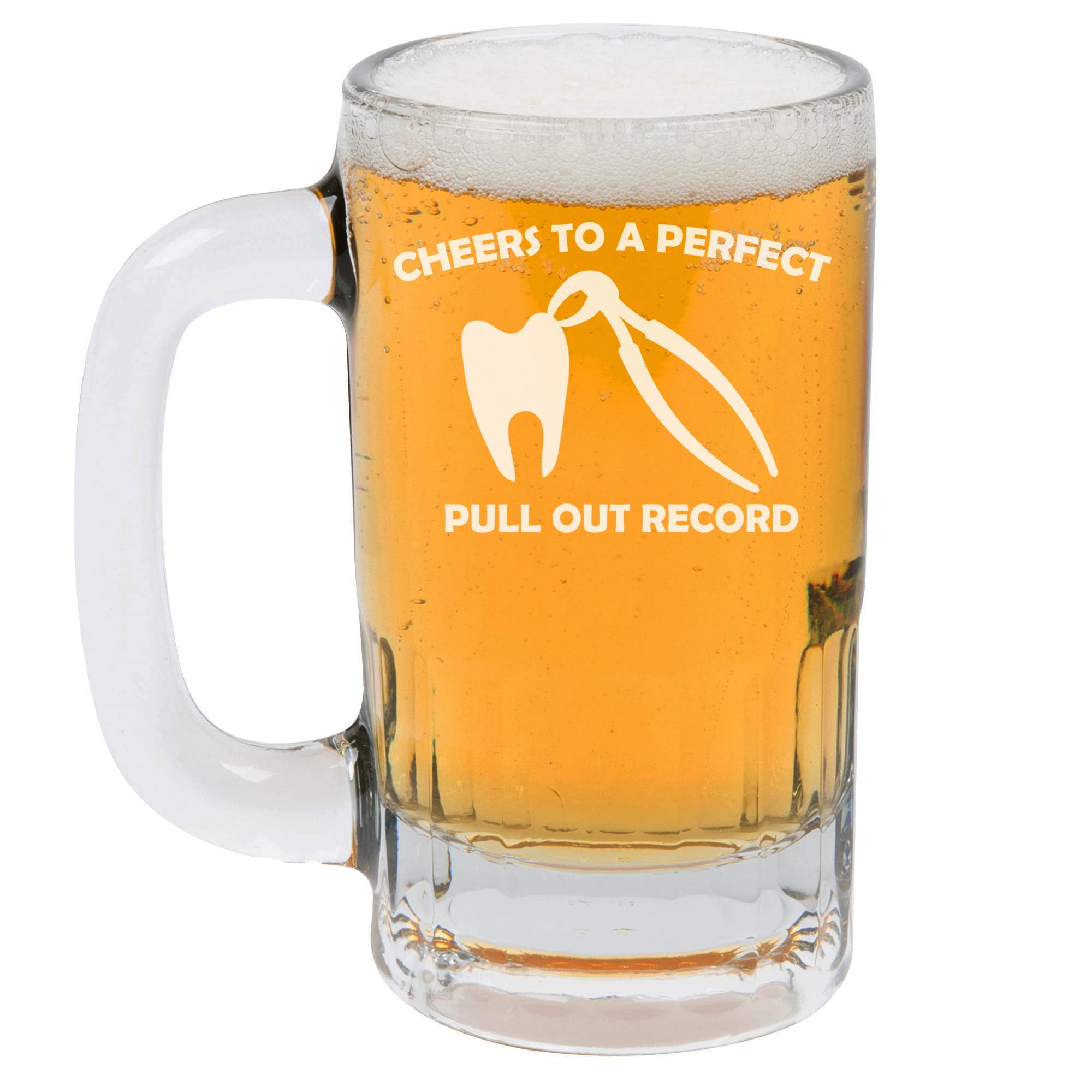 12oz Beer Mug Stein Glass Cheers To A Perfect Pull Out Record Funny ...