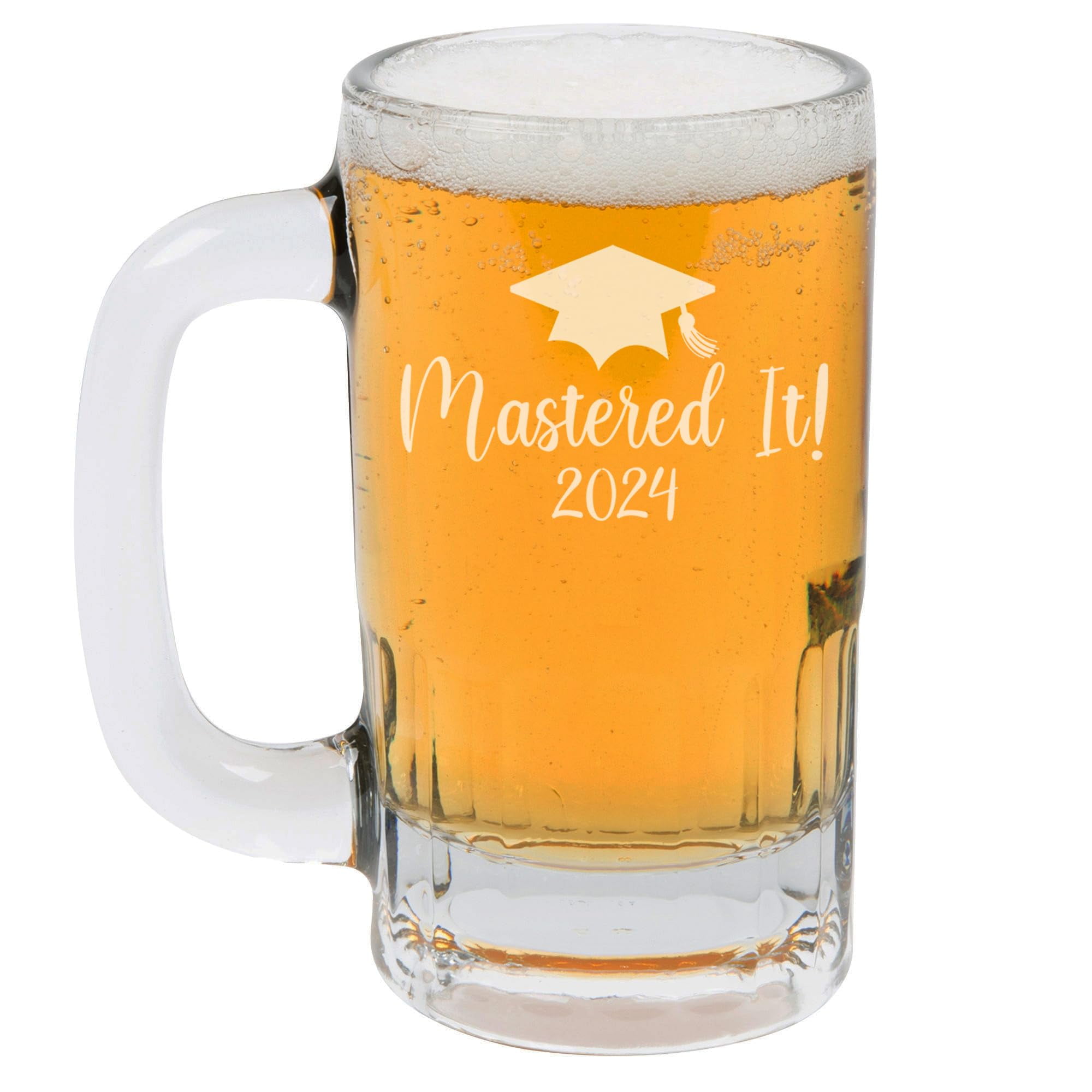 12oz Beer Mug Stein Glass Mastered It 2024 SCRIPT Graduation Masters ...