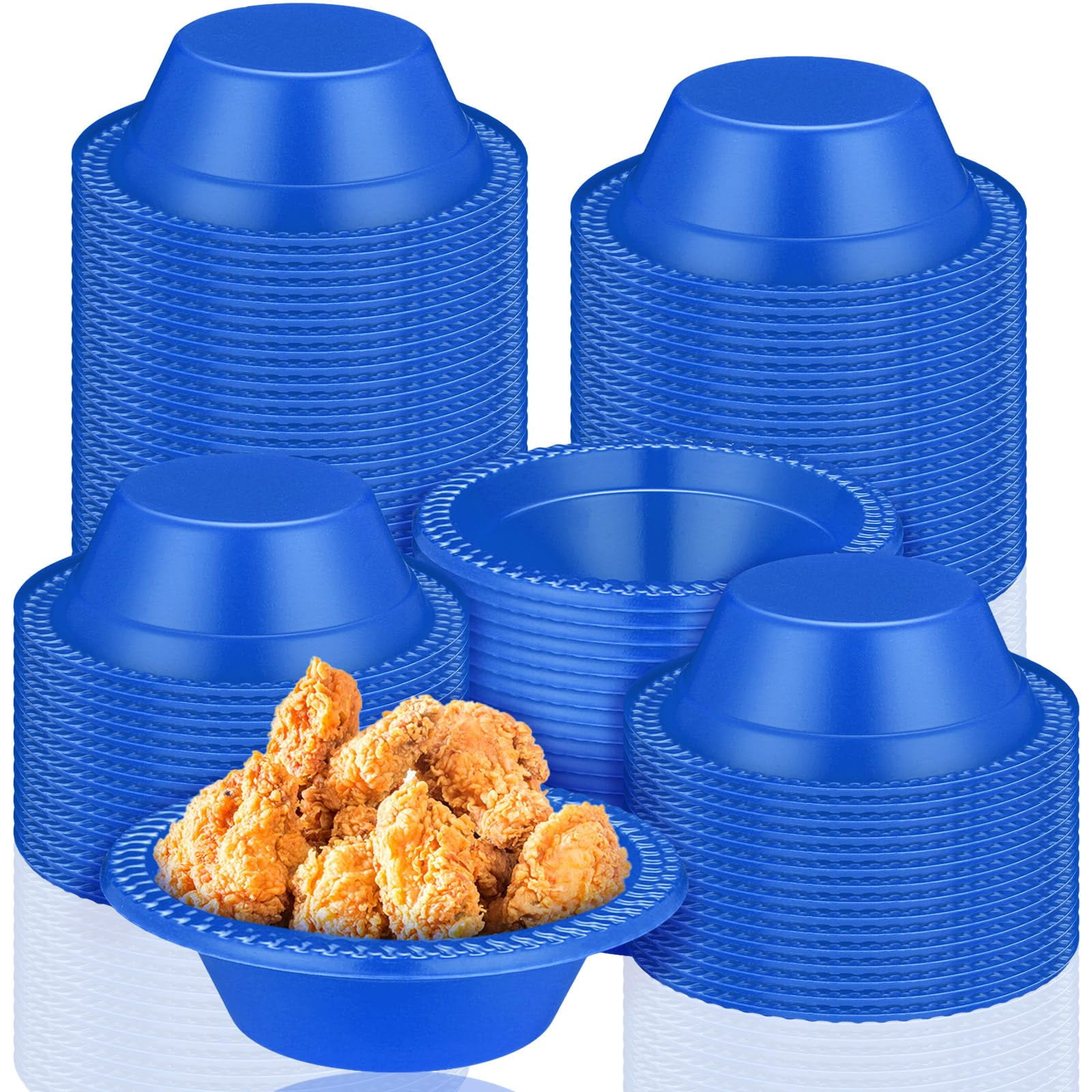 12oz Blue Disposable Plastic Cups 100 Count For Dessert, Ice Cream ...