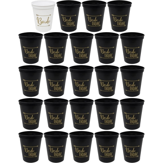 12oz Bridal Bachelorette Party Cups - 1 Bride (White) & 11 Bride Tribe ...