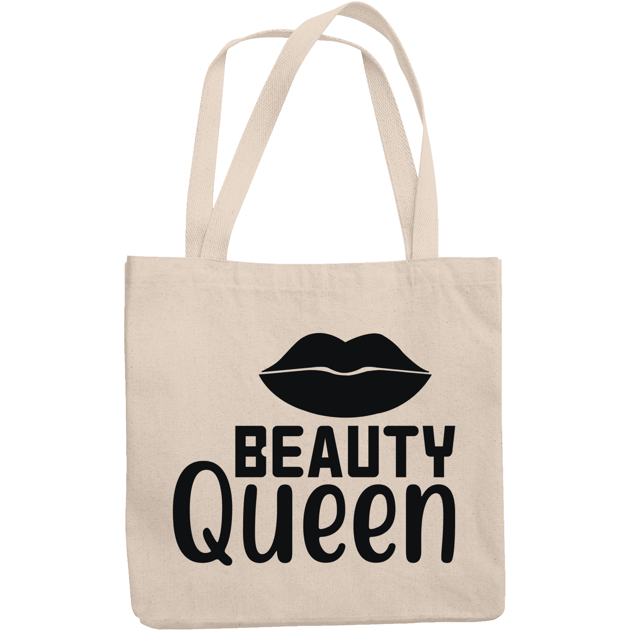 12oz Canvas Tote Bag - Beauty Queen with Lips Design - Beauty Themed ...