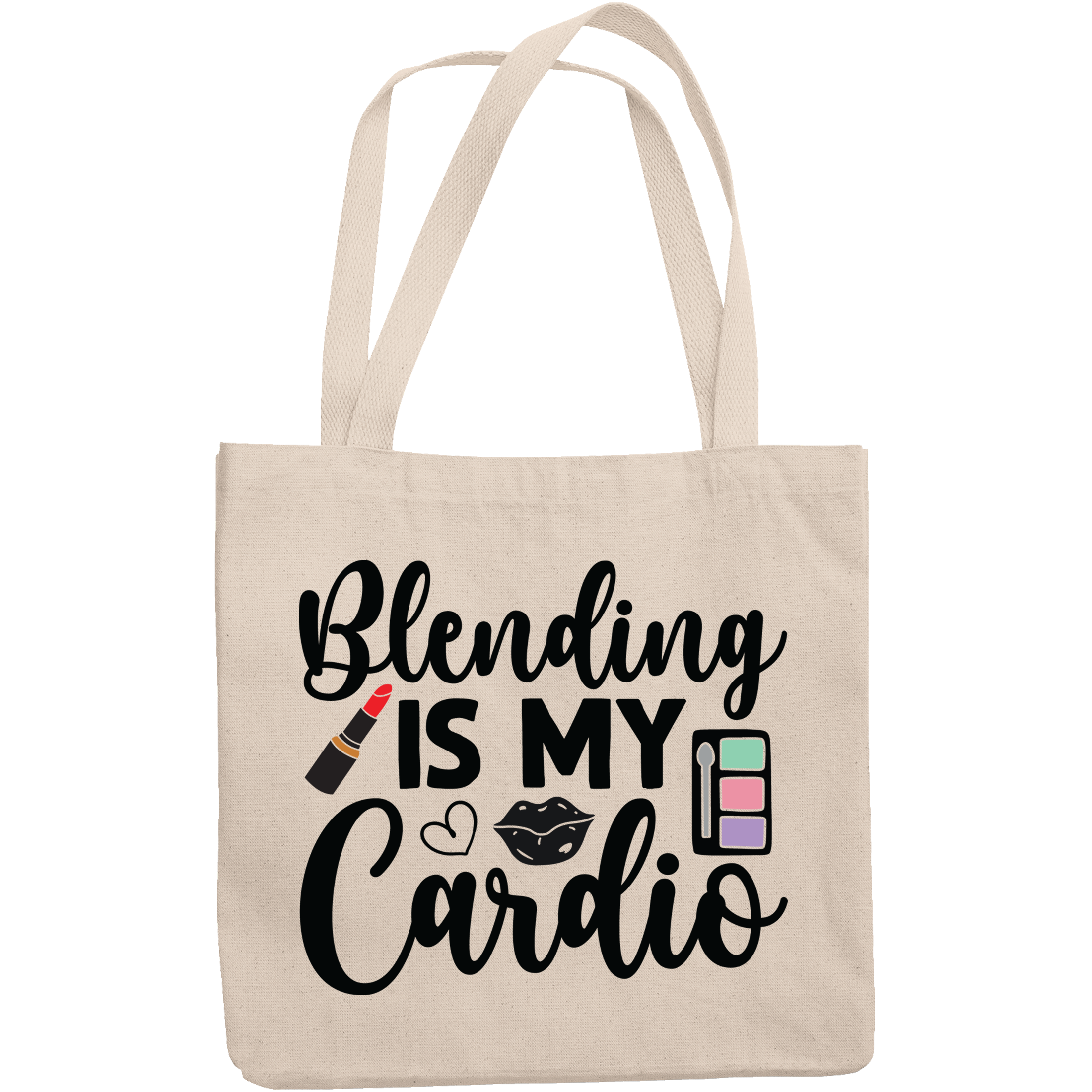 12oz Canvas Tote Bag - Blending Is My Cardio with Eyeshadow Palette ...