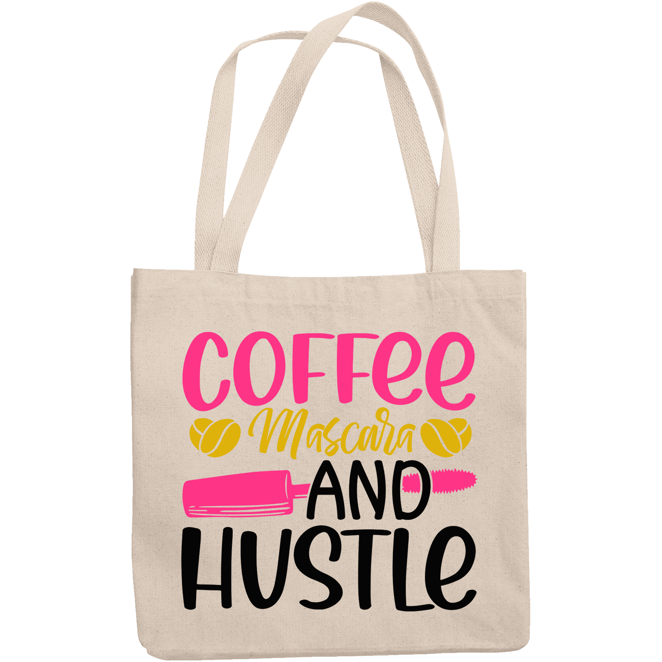 12oz Canvas Tote Bag - Coffee, Mascara and Hustle - Beauty Themed Merch ...