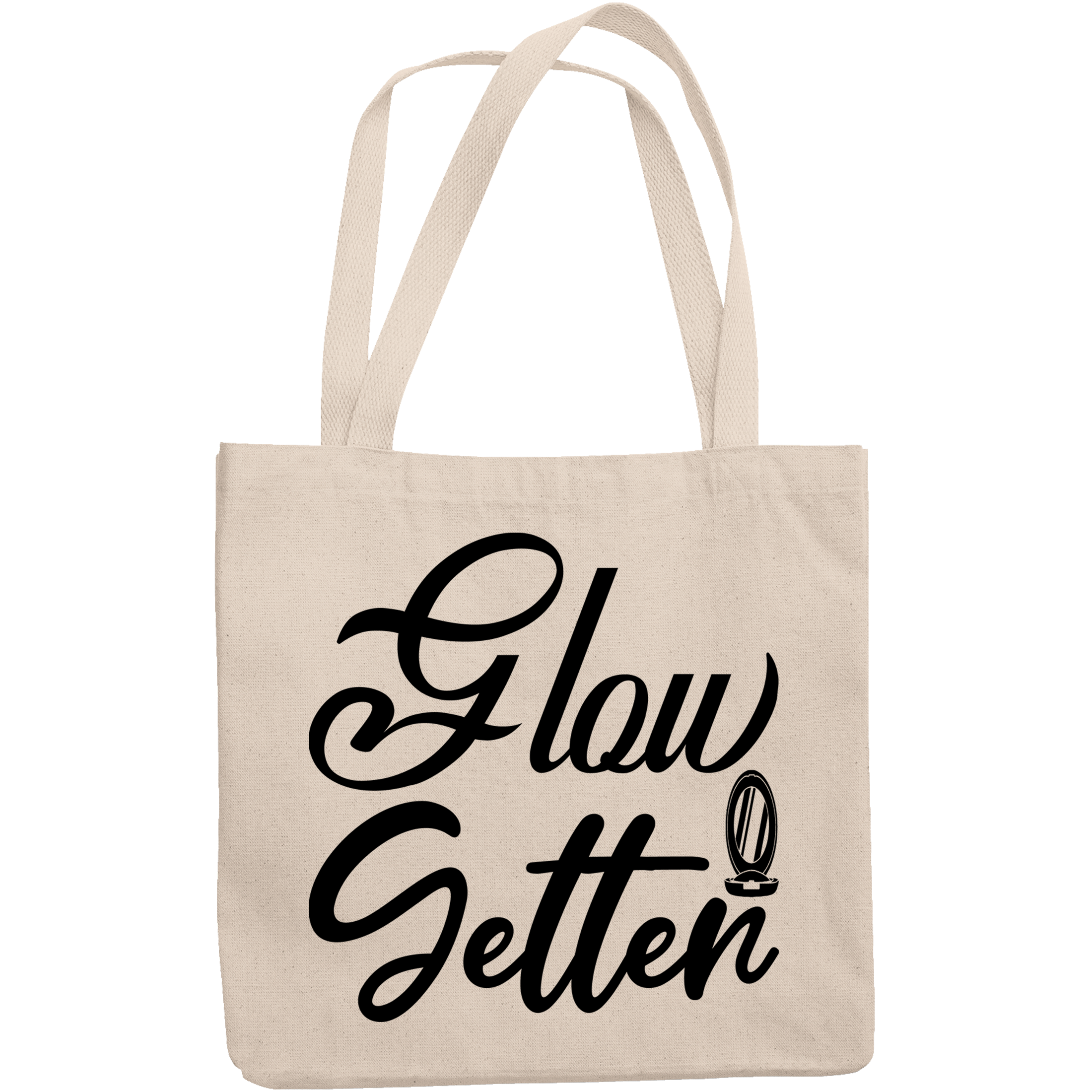 12oz Canvas Tote Bag - Glow Getter, Girls Quote - Beauty Themed Merch ...