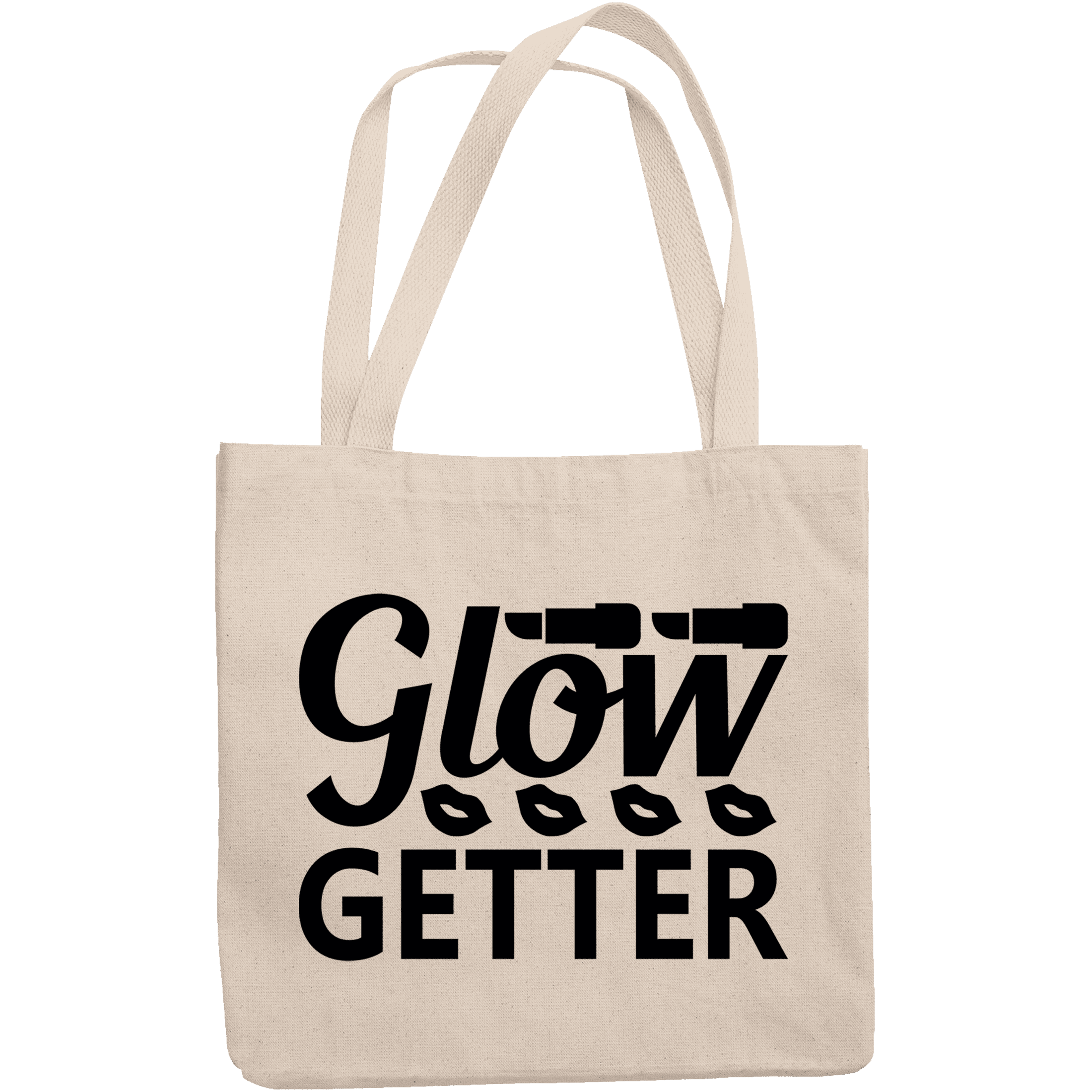 12oz Canvas Tote Bag - Glow Getter with Lipsticks and Lips Design ...