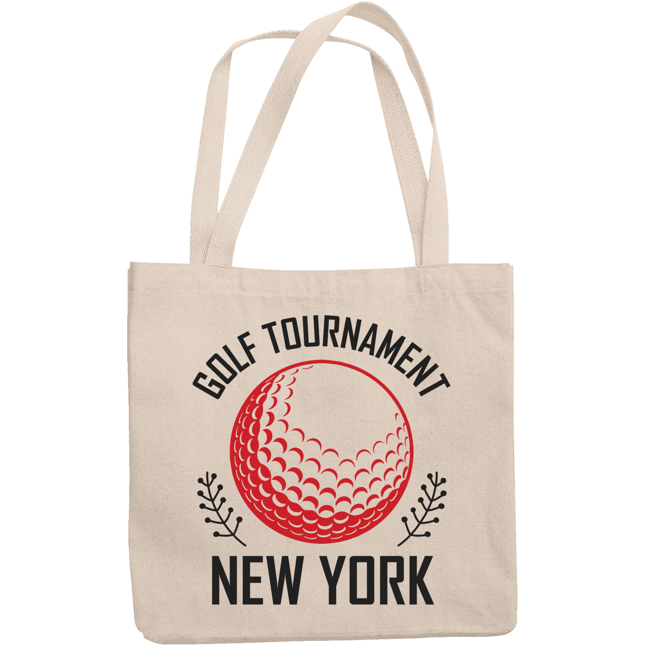 12oz Canvas Tote Bag - Golf Tournament, New York with Ball, Golf Player ...