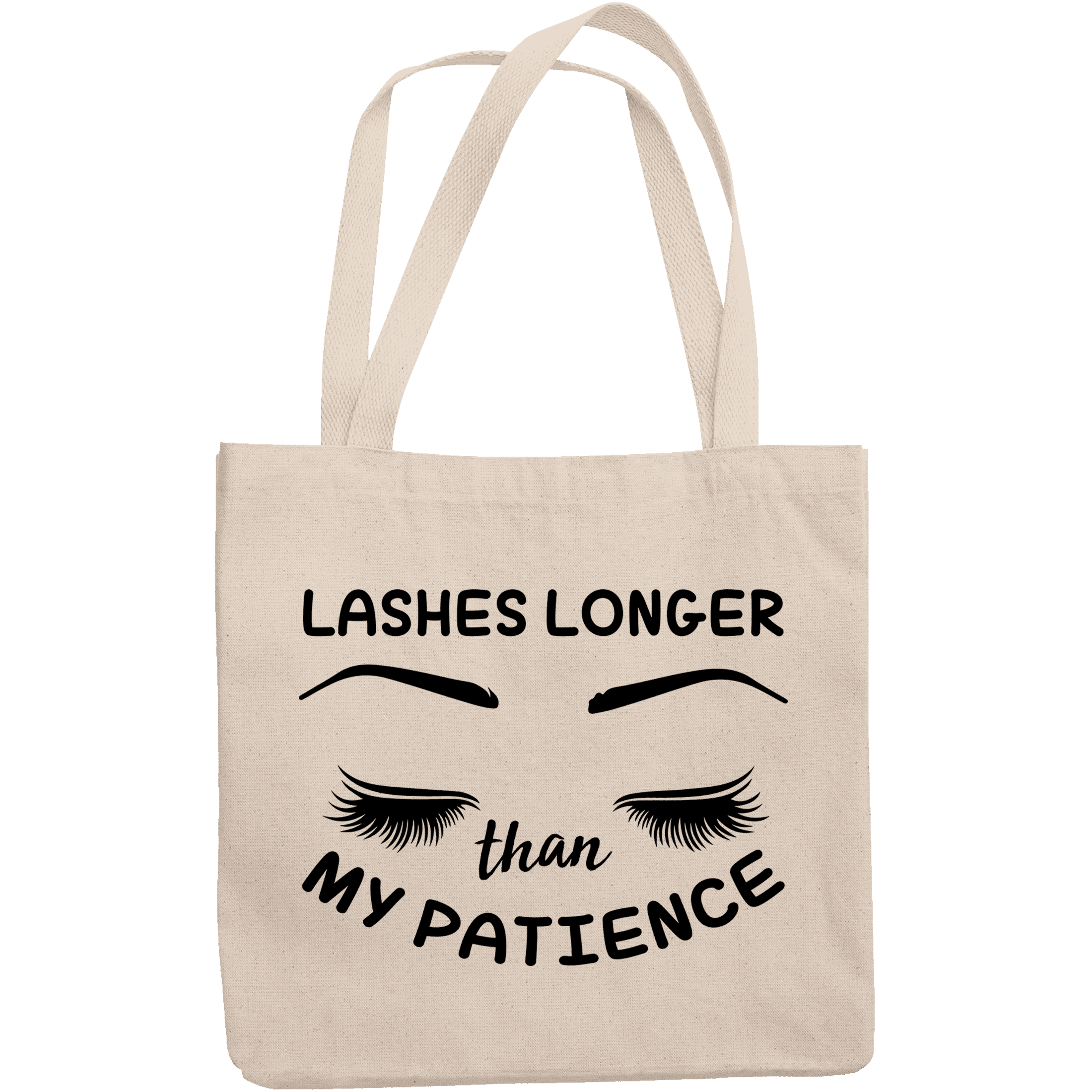 12oz Canvas Tote Bag - Lashes Longer Than My Patience with Long ...